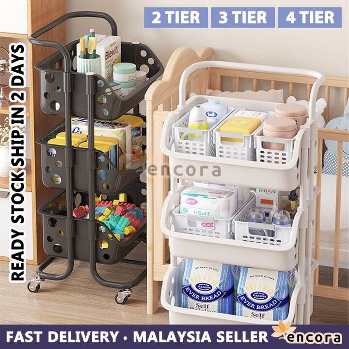 Encora Kitchen Storage Trolley With Wheel Condiments Bottle/Fruits ...