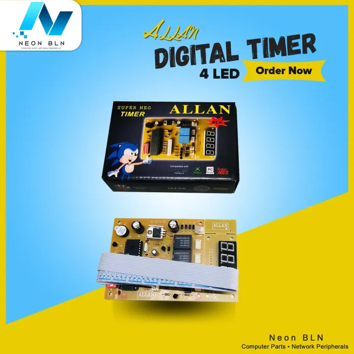 Comlink 4 LED Digit Digital Timer Dual Relay Pisonet for Universal, P1 ...