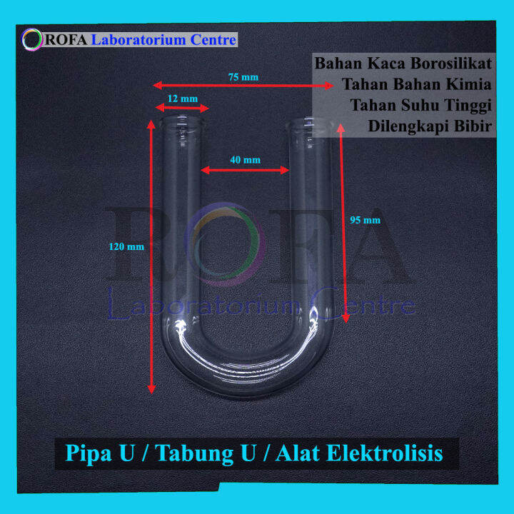 Tabung U Kaca Pyrex / Pipa U Kaca / Alat Elektrolisis / U Tube | Lazada ...