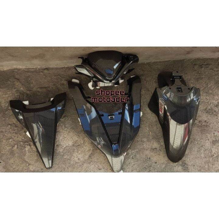 (rinj carbon)Honda Click v2 Carbon parts flairings front fender Center ...