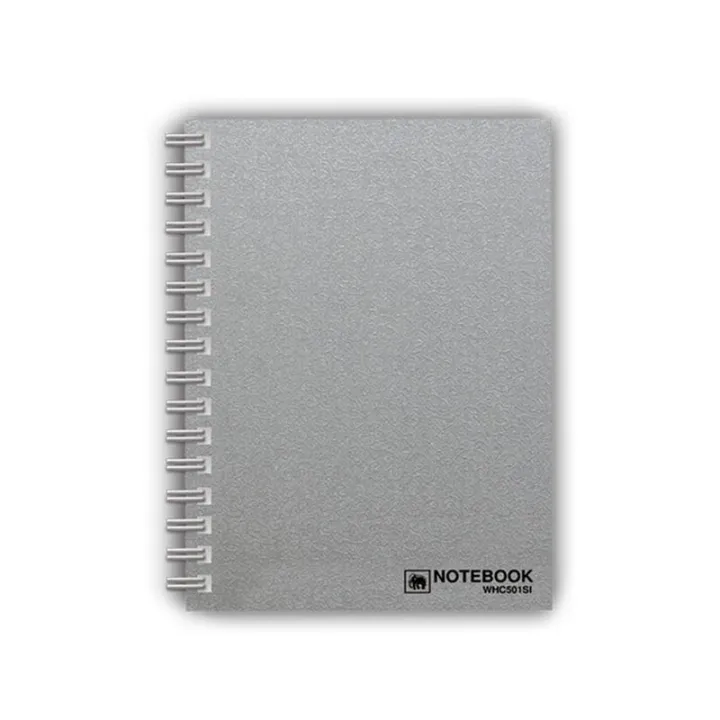 สมุดสันลวด B5 70แกรม(150แผ่น) สีเงิน ตราช้าง WHC501/Wire notebook B5 70 ...
