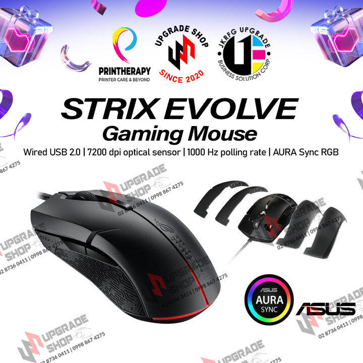 ROG Strix Evolve Optical gaming mouse with Aura Sync RGB lighting that ...