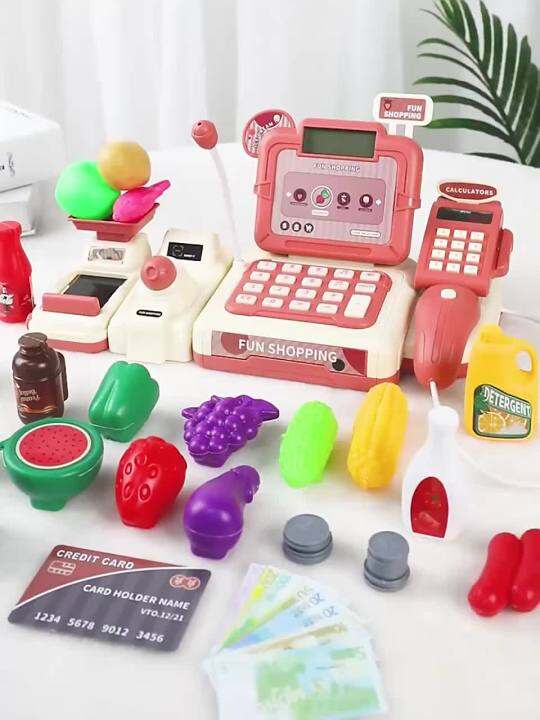 2023 Children's Supermarket Cashier Machine Toy Girls' Play House Voice ...