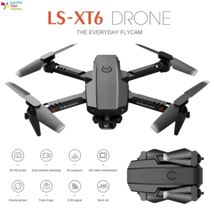 LT【ready stock】LS XT6 Mini DRONES 4K Aerial Folding Long Endurance UAV ...