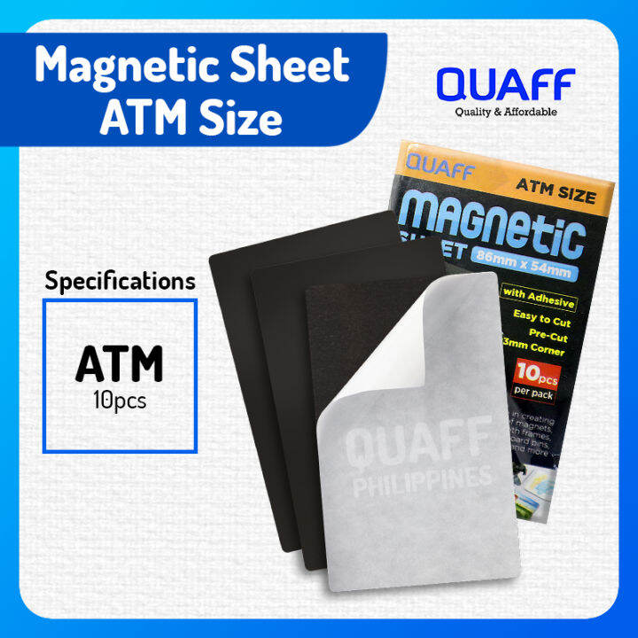 QUAFF Magnetic Sheet with Adhesive ATM Size for DIY Ref Magnet (10pcs) (86 by 54mm) | Lazada PH