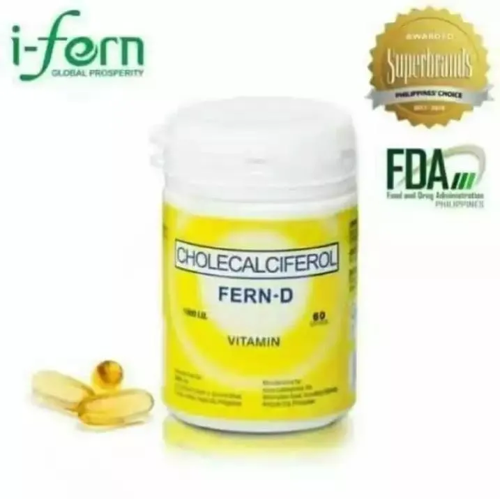 original Fern D Capsule Vitamin D 1000 UI x 60 Softgel Capsules per bottle | Lazada PH