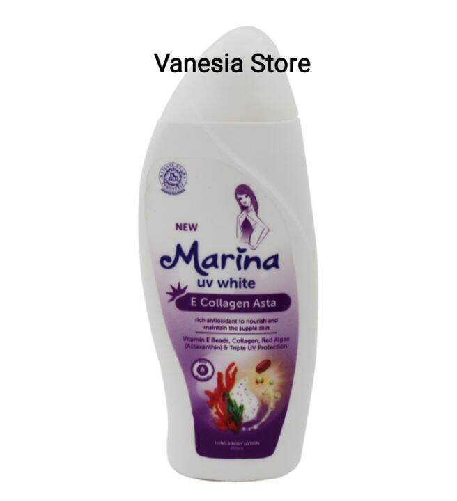 MARINA HAND & BODY LOTION UV WHITE E COLLAGEN ASTA 185ml | Lazada Indonesia
