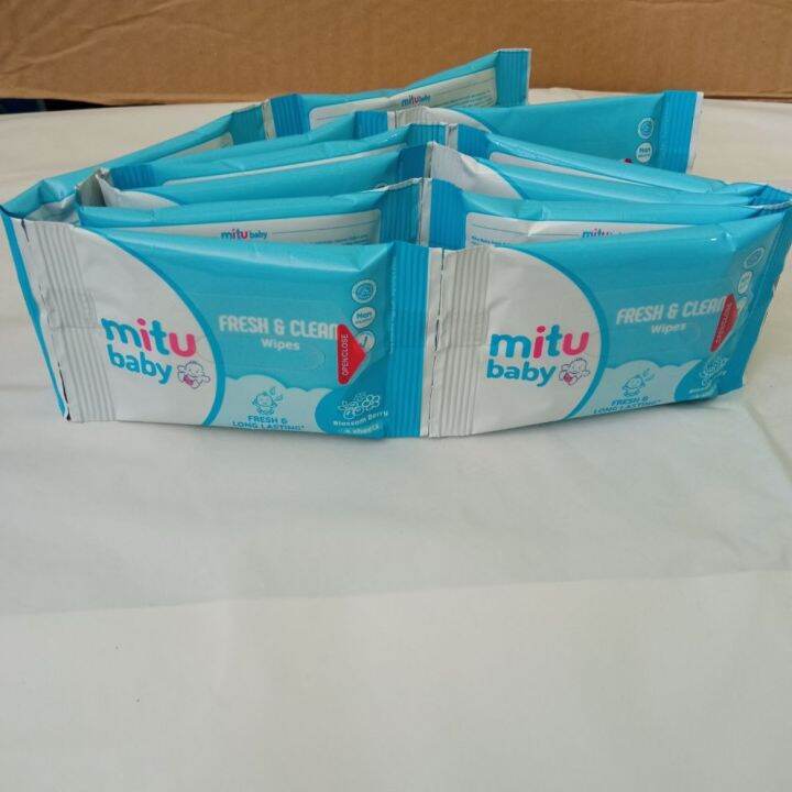 MITU BABY TISU BASAH 4 SHEETS 1 RENCENG 12 BUNGKUS | Lazada Indonesia