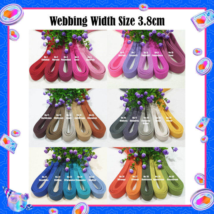 Webbing Cotton Canvas Poly Width Size 3.8cm Bag Strap Tali Beg | Lazada