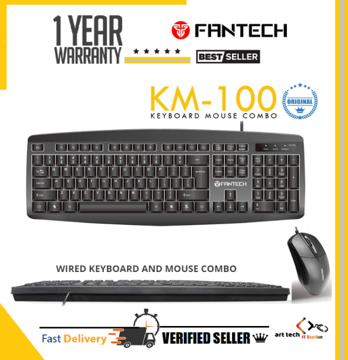FANTECH KM100 WIRED KEYBOARD AND MOUSE COMBO | Lazada