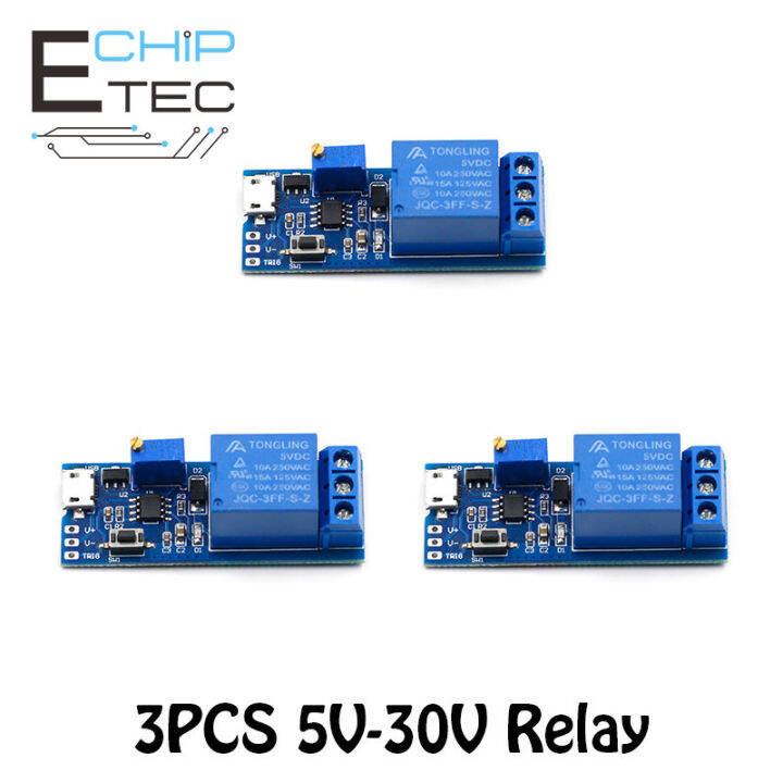3PCS Micro adjustable delay relay trigger delay switch 5V-30V USB ... 3PCS Micro adjustable delay relay trigger delay switch 5V-30V USB ...