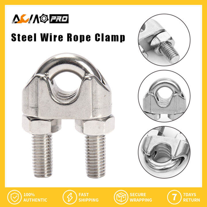 AumoPro 1PC 3-10mm Wire Rope Clip Steel Clip Cable Wire GI Cable Fixed ...
