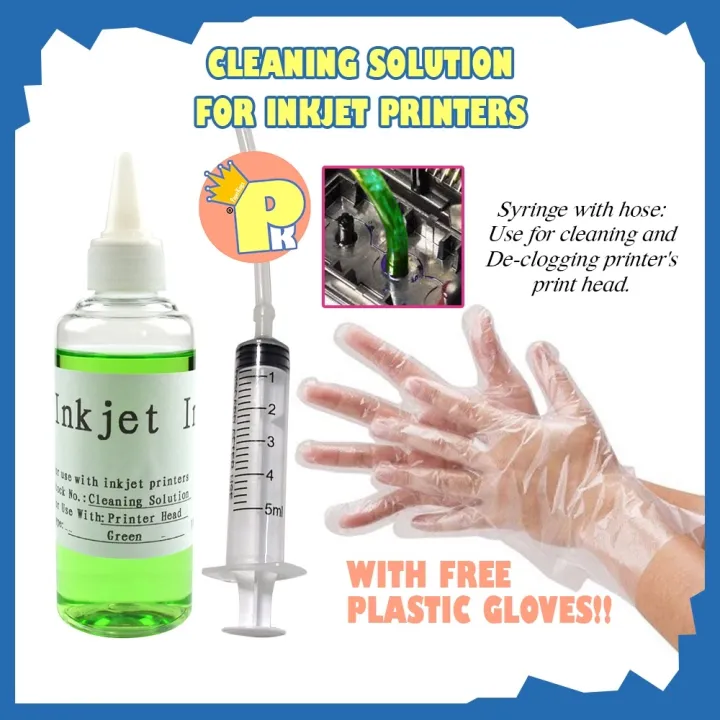 Printer clean solution 100ml / Syringe with Hose for clogged uv ink ...