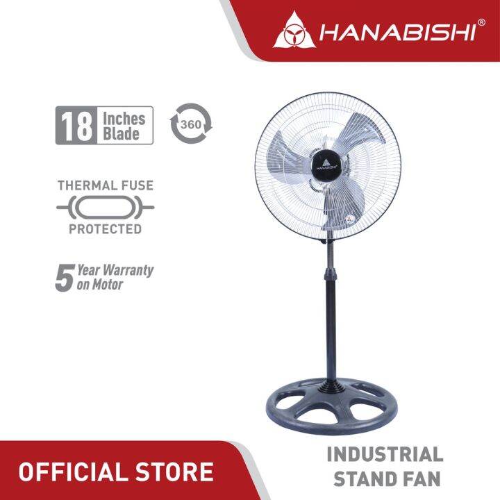 Hanabishi Stand Fan 18 inches-Industrial Type -circular oscillation ...