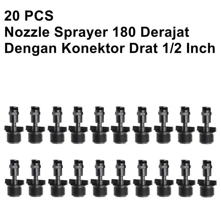 20 PCS Nozzle Sprayer Kabut 180 Derajat untuk Sistem Irigasi Pertanian ...