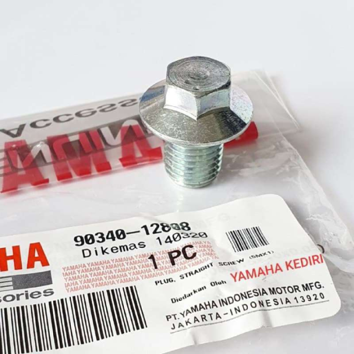 Yamaha Genuine Oil Drain Plug 90340-12808 Straight Screw MIO/NMAX/AEROX ...