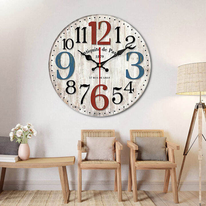 Silent Wall Clock Embossed Numbers Easy Read Minimalist Analog Home ...