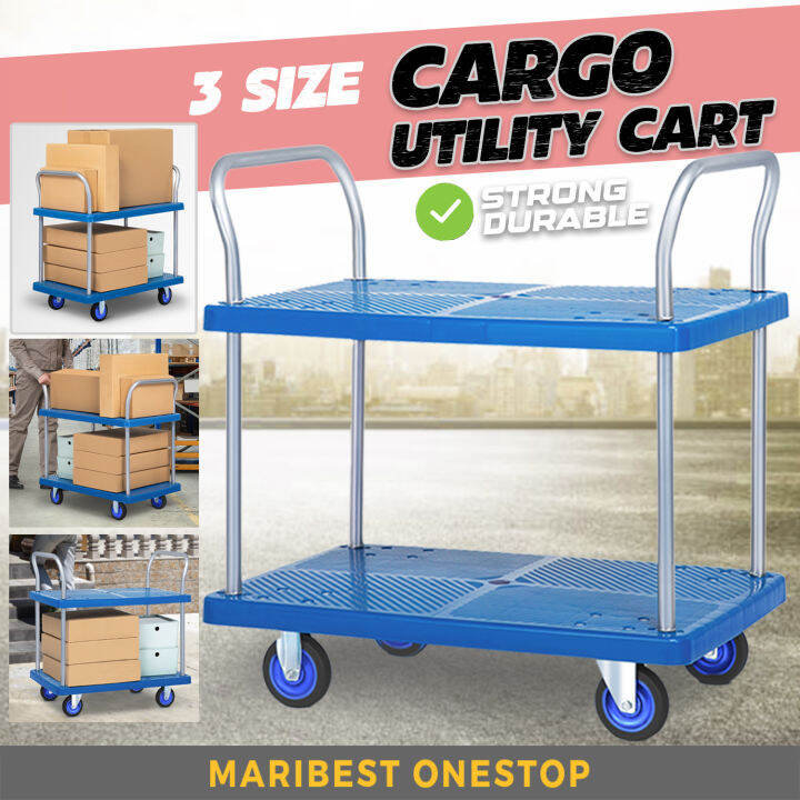 Platform Trolley Heavy Duty Hand Truck Trolley Cart PVC Cargo Trolley ...