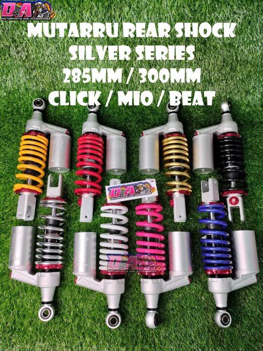 MUTARRU REAR SHOCK 280mm / 300mm SILVER SERIES MIO I 125 / CLICK 125 ...
