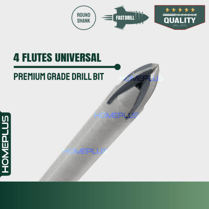 4 Flutes Universal Tile Glass Drill Bit Multipurpose Concrete Drilling ...