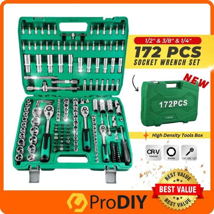 CR-V 172pcs 1/2 3/8 1/4 Inch Socket Wrench Set DR Socket Hand Tool Ratchet Spanner Power Tool ...