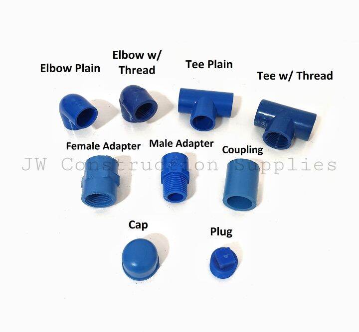 PVC Blue Pipe Waterline Fittings (Tee/ Elbow/ Coupling/ Male & Female ...