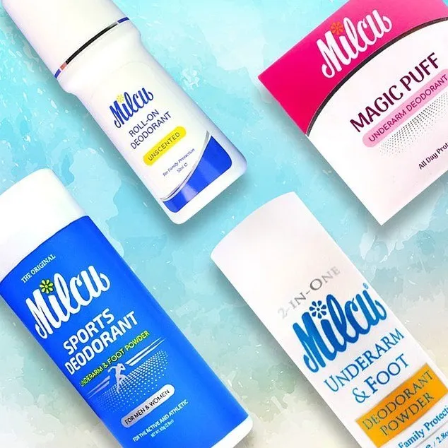 Milcu Underarm & Foot Deodorant Powder 40g / 80g and Milcu Roll on 50ml ...