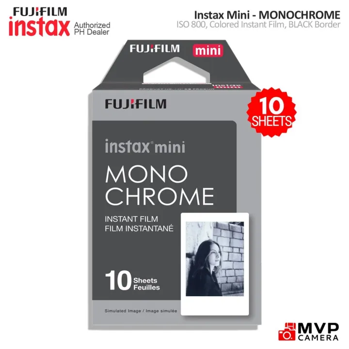 FUJIFILM Instax Mini Film Mono Chrome 10 Sheet Films - EXP 2024 MVP ...
