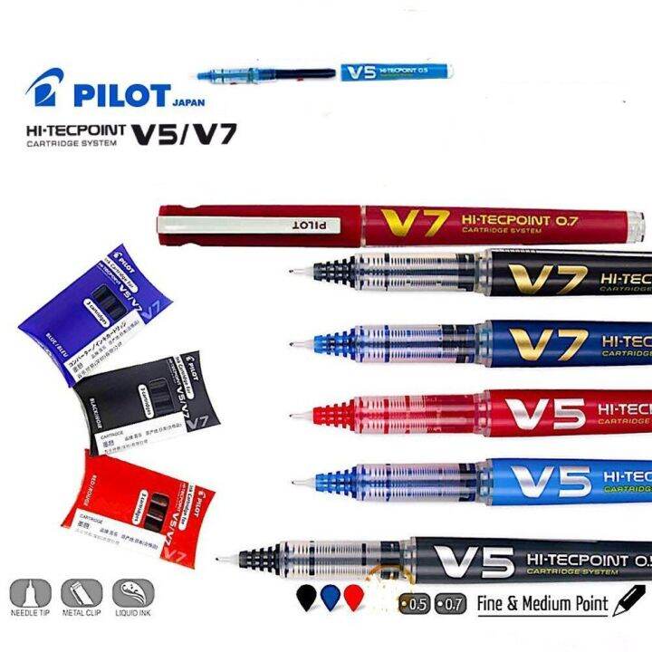 Pilot BXC Hi-Tecpoint V5/V7 refillable - Liquid Ink Rollerball pen ...
