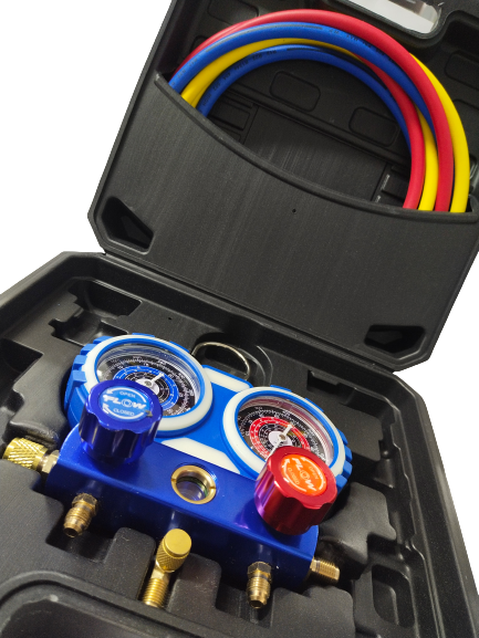 SET METER + 3PCS HOSE METER GAS KERETA VALUE MANIFOLD GAUGE PETI HOME CAR AIRCOND FRIDGE ...