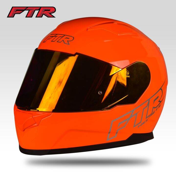 FTR XR-500 Solid Orange Single Visor Full Face | FTR Helmets Official ...