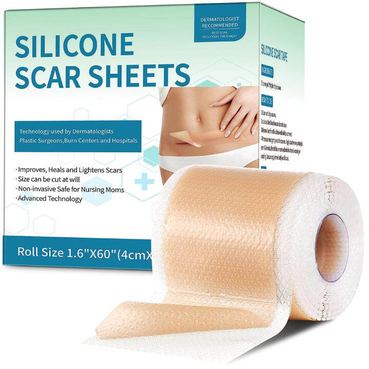 Rvlaim Silicone Scar Sheets, Silicone Scar Tape(1.6”x 60” Roll-1.5M ...