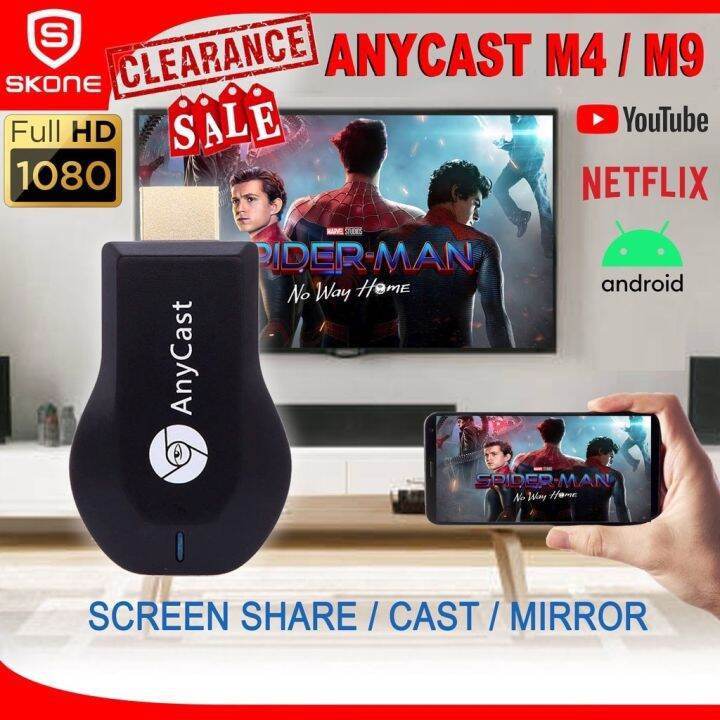 Chromecast Anycast for TV M9 Plus Original Stick WiFi Receiver 1080p ...