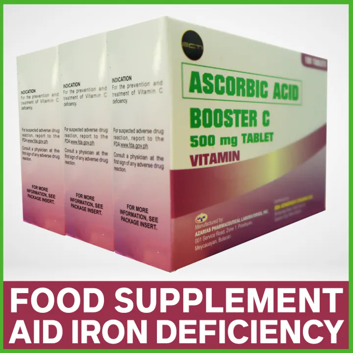 Authentic Ascorbic Acid Vitamin C 500 mg (Booster C) 100 Tablets per ...