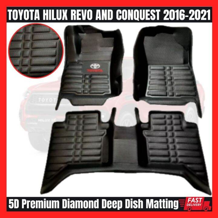 TOYOTA HILUX REVO & CONQUEST 2016-2021 Premium Leather Floor Liner ...