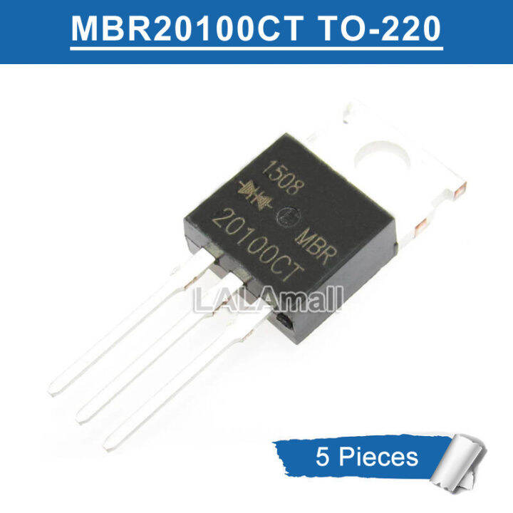5pcs MBR20100CT MBR 20100CT TO-220 Dual Common Cathode 20A/100V Schottky Barrier Rectifier Diode ...