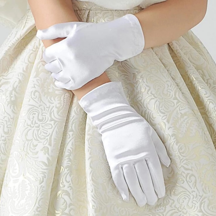 Girls White Satin Princess Gloves | Lazada PH