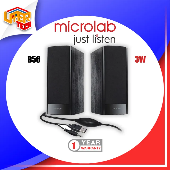Microlab B56 Speaker 2.0 ลำโพงคอมพิวเตอร์ระบบ 2.0 ใช้ไฟเลี้ยงจาก USB รับประกันศูนย์ 1 ปี ...