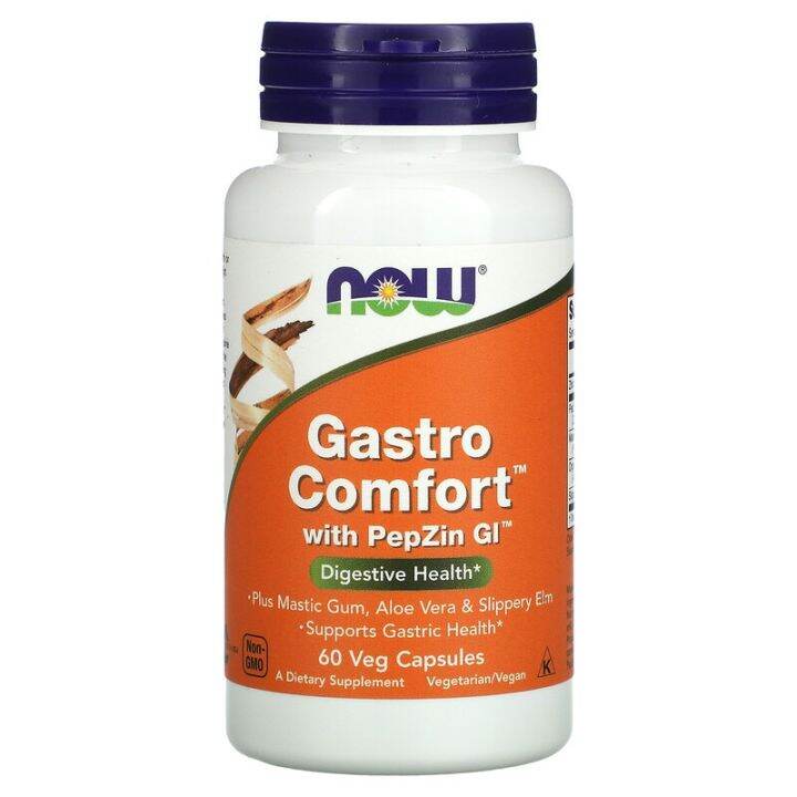 Gastro Comfort with PepZin GI, Mastic Gum, Slippery Elm For Ulcers 60 ...