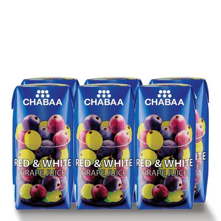 [พร้อมส่ง!!!] ชบา น้ำองุ่นแดงผสมองุ่นขาว40% 180 มล. แพ็ค 6 กล่องChabaa ...