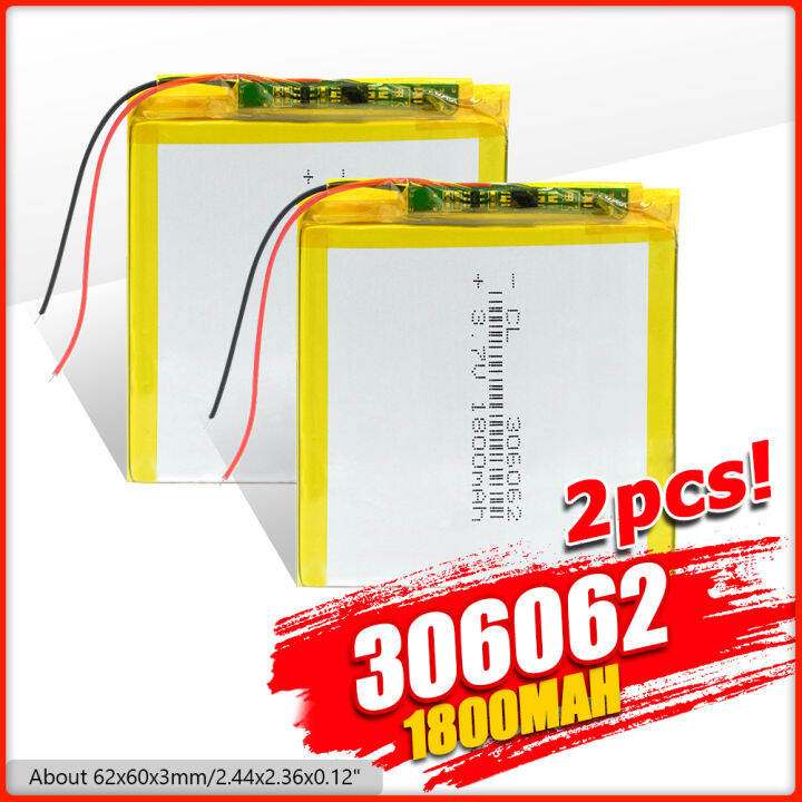New 3.7V 306062 306060 1800mah Lithium Li Ion Polymer Lipo Liter Energy ...