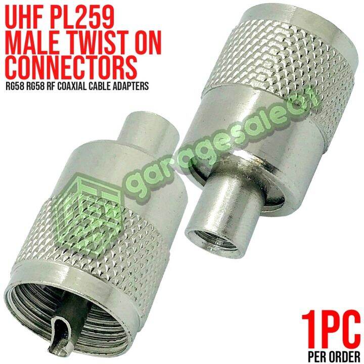 ⚡UHF PL259 Male Twist-on Connectors RG58 RG58 RF Coaxial Cable Adapters ...