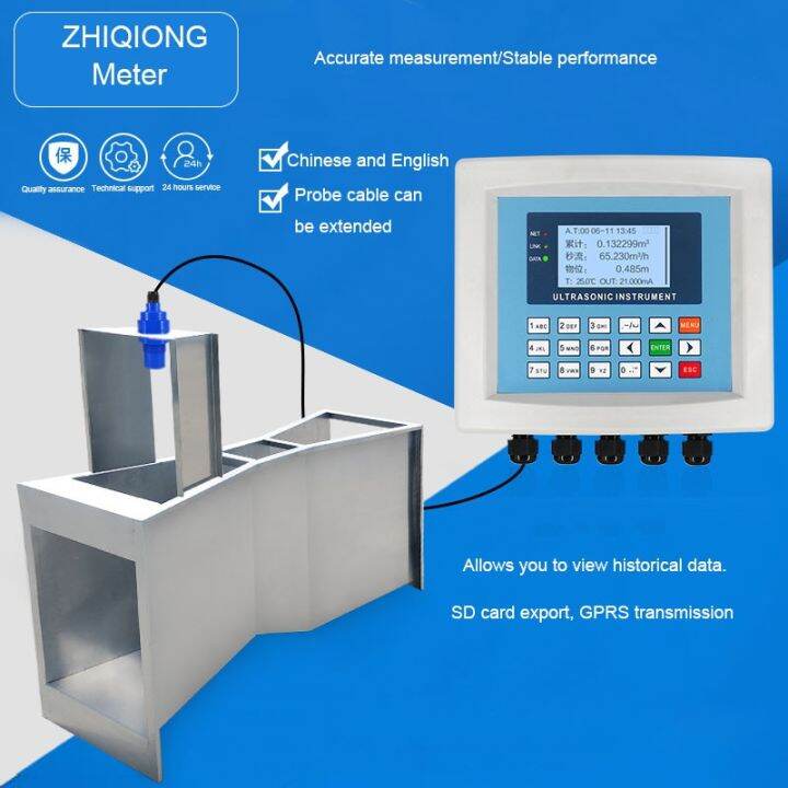 Ultrasonic Open Channel Flow Meter Measurement Range 40m 4-20mA RS485 ...
