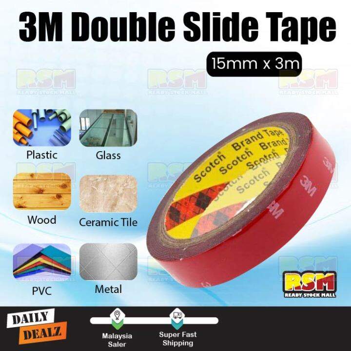 3M Strong Permanent Double Sided Super Sticky Foam Tape Roll For Vehicle Car, Grey | Lazada