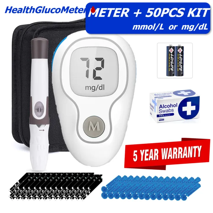 Blood Glucose Meter with 50pcs Glucose Test Strip and Lancets Blood ...