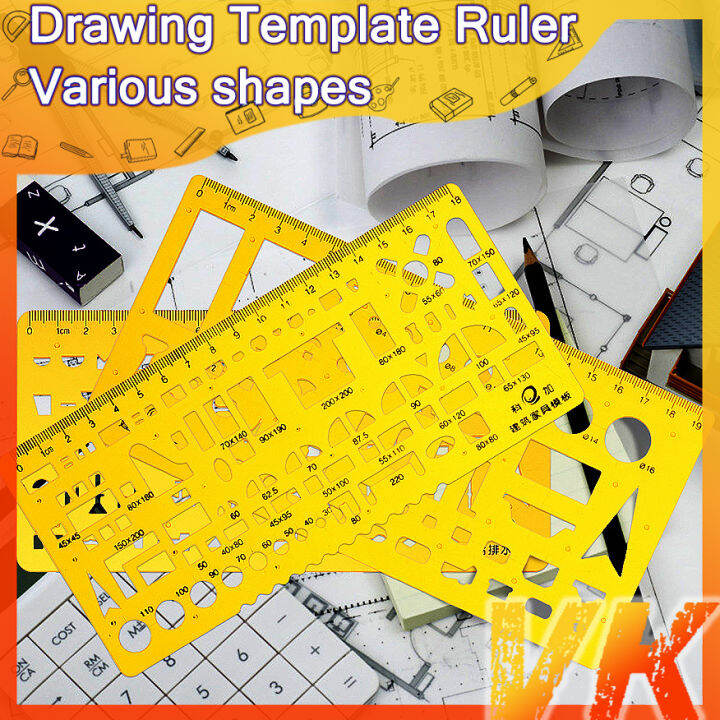 VK Drawing Template Ruler Stencil Mechanical Various Shapes Rulers ...