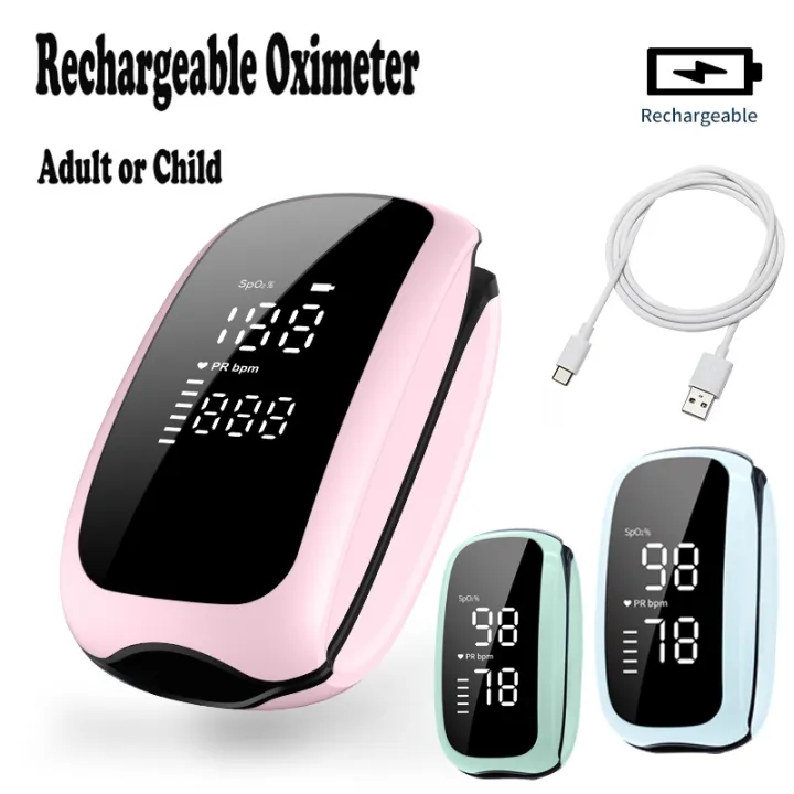 Finger Pulse Oximeter Pedia Rechargeable Oxymeter with Respiratory Rate ...