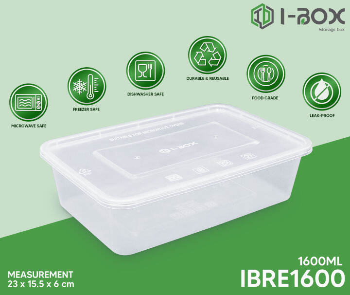 RECTANGULAR MICROWAVABLE PLASTIC CONTAINER 1600ML/10PCS PER PACK | Lazada PH