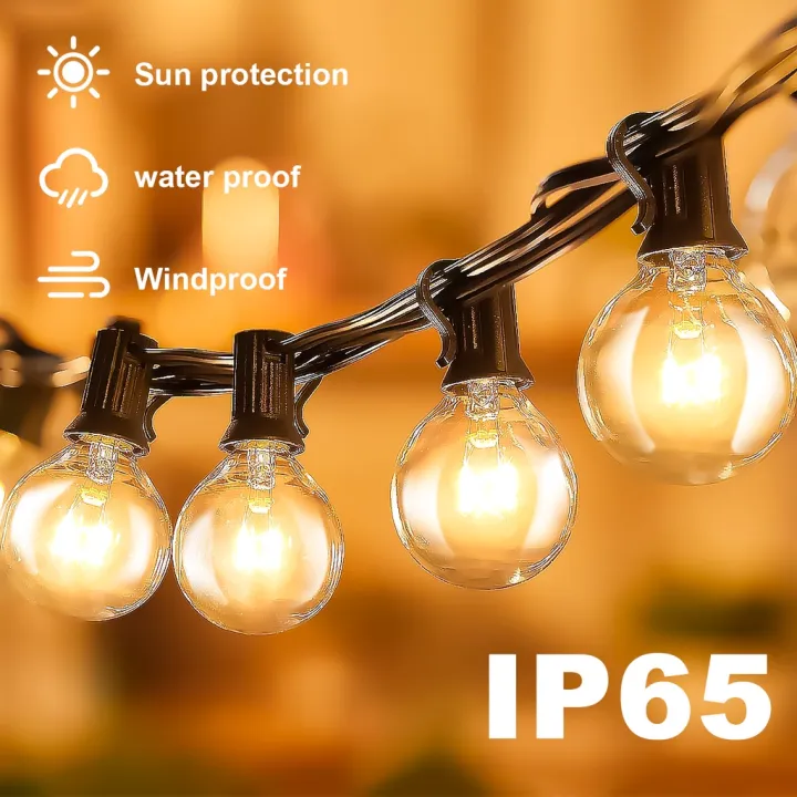 【In Stock】 【IP65】Light Bulb Outdoor String Lights Waterproof Christmas ...