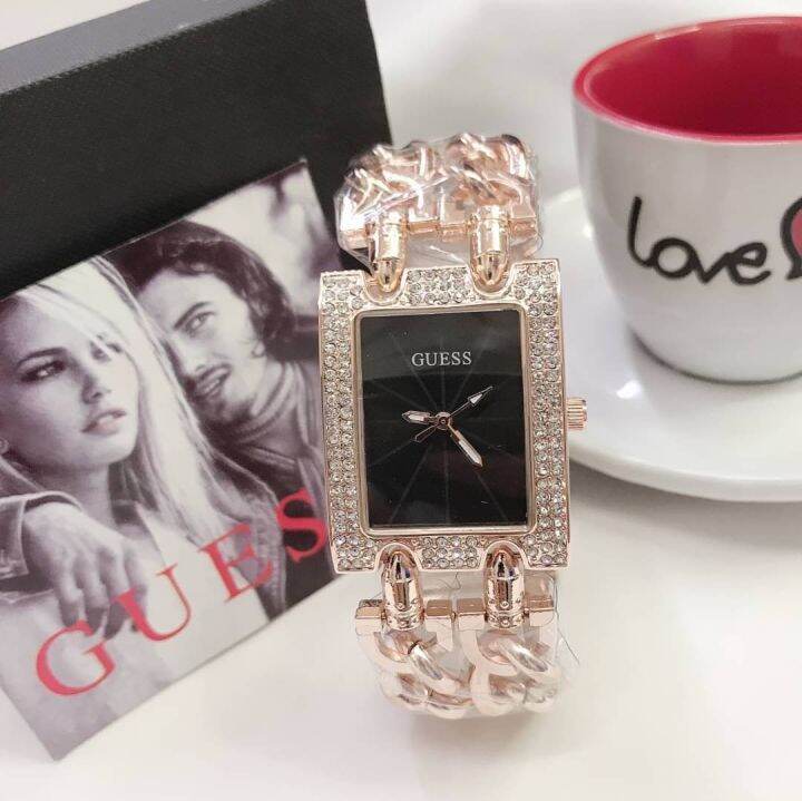 นาฬิกาข้อมือ นาฬิกาผู้หญิงGuessพร้อมกล่องแบรนด์ สายเลส สินค้าถ่ายเองตาม ...